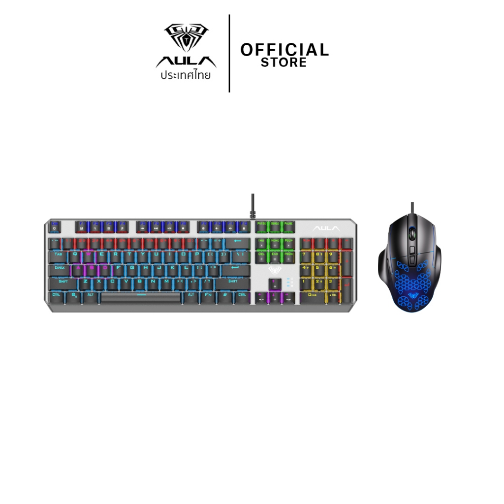 เมาส์คีย์บอร์ดเกมมิ่ง - AULA T110 - Wired Combo set Blue Switch รับ ...