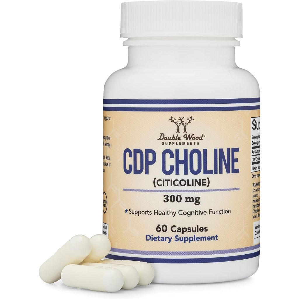 Double Wood Supplement CDP Choline (Citicoline) 300mg - 60 Capsules (No ...