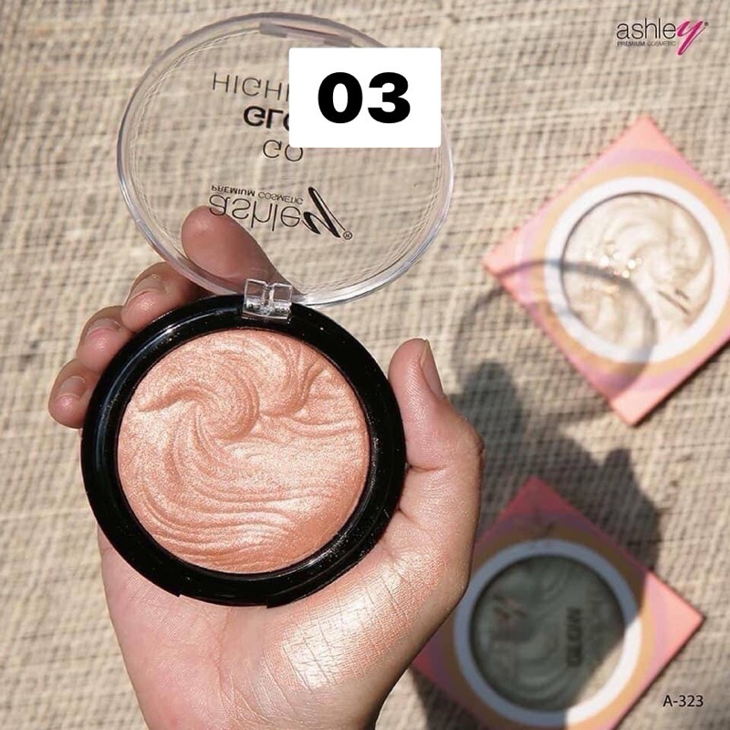 ไฮไลท์ แอชลีย์ โก โกลว์ หน้าเงา ฉ่ำวาว Ashley Go Glow Highlight #A-323 ...