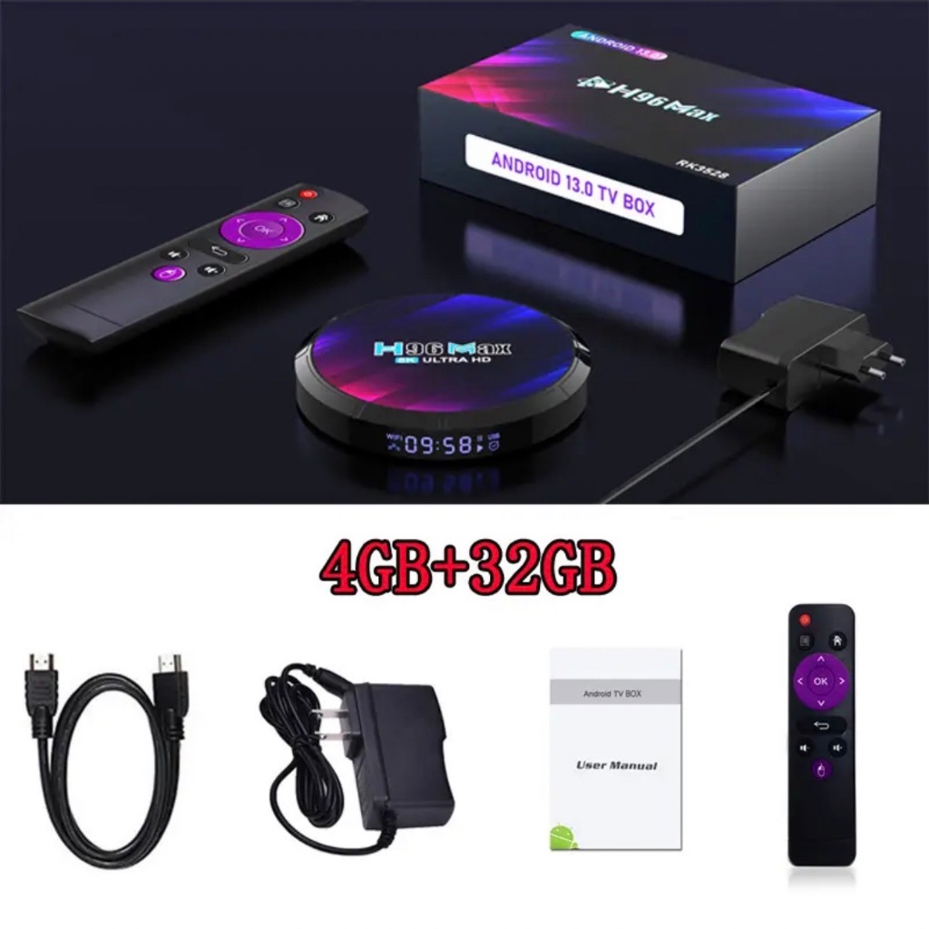 -รุ่นใหม่ปี2024- H96MAX RK3528 Android 13 Smart TV box Rockchip Wifi 5G Bluetooth Lan100M ...
