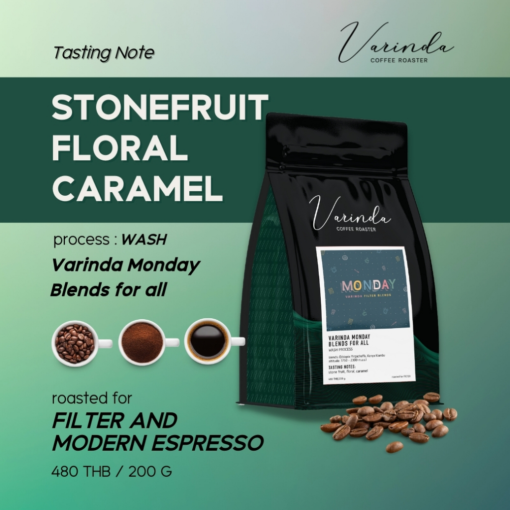Varinda Coffee Roaster เมล็ดกาแฟคั่วอ่อน Specialty Varinda Monday 200g ...