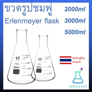 ขวดรูปชมพู่ Erlenmeyer flask 2000ml 3000ml 5000ml | Shopee Thailand