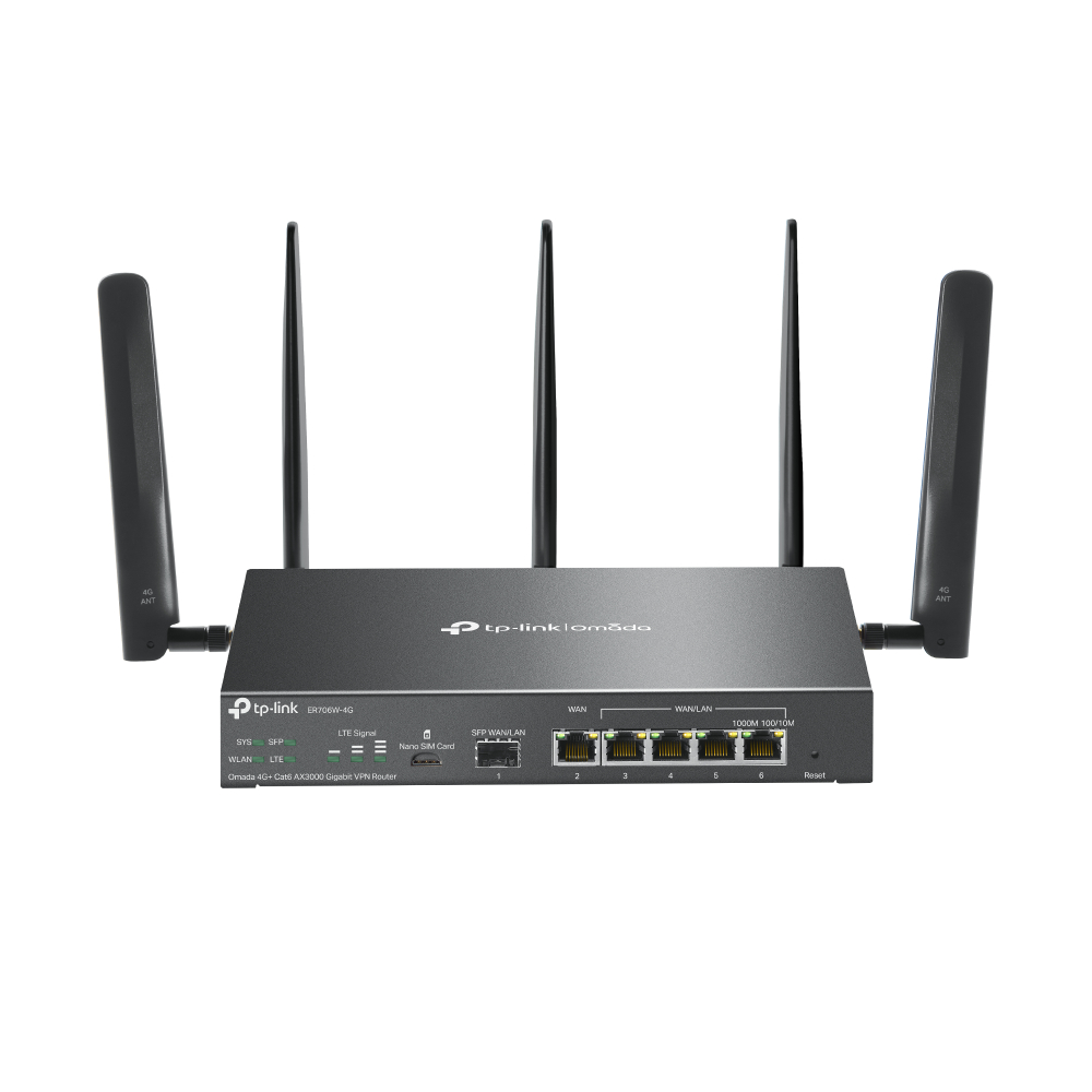 TP-LINK (ER706W-4G) Omada 4G+ Cat6 AX3000 Gigabit VPN Router | Shopee ...