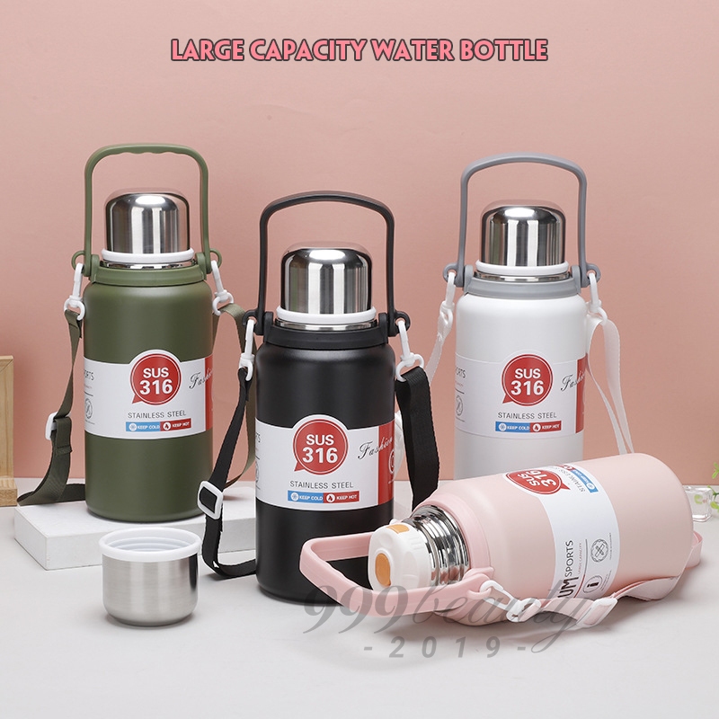 สแตนเลสเกรด 316 กระติกน้ำ กระบอกน้ำเก็บอุณหภูมิ 900ml. 1300ml. เก็บอุณหภูมิ ได้ยาวนาน แก้วน้ำ ...