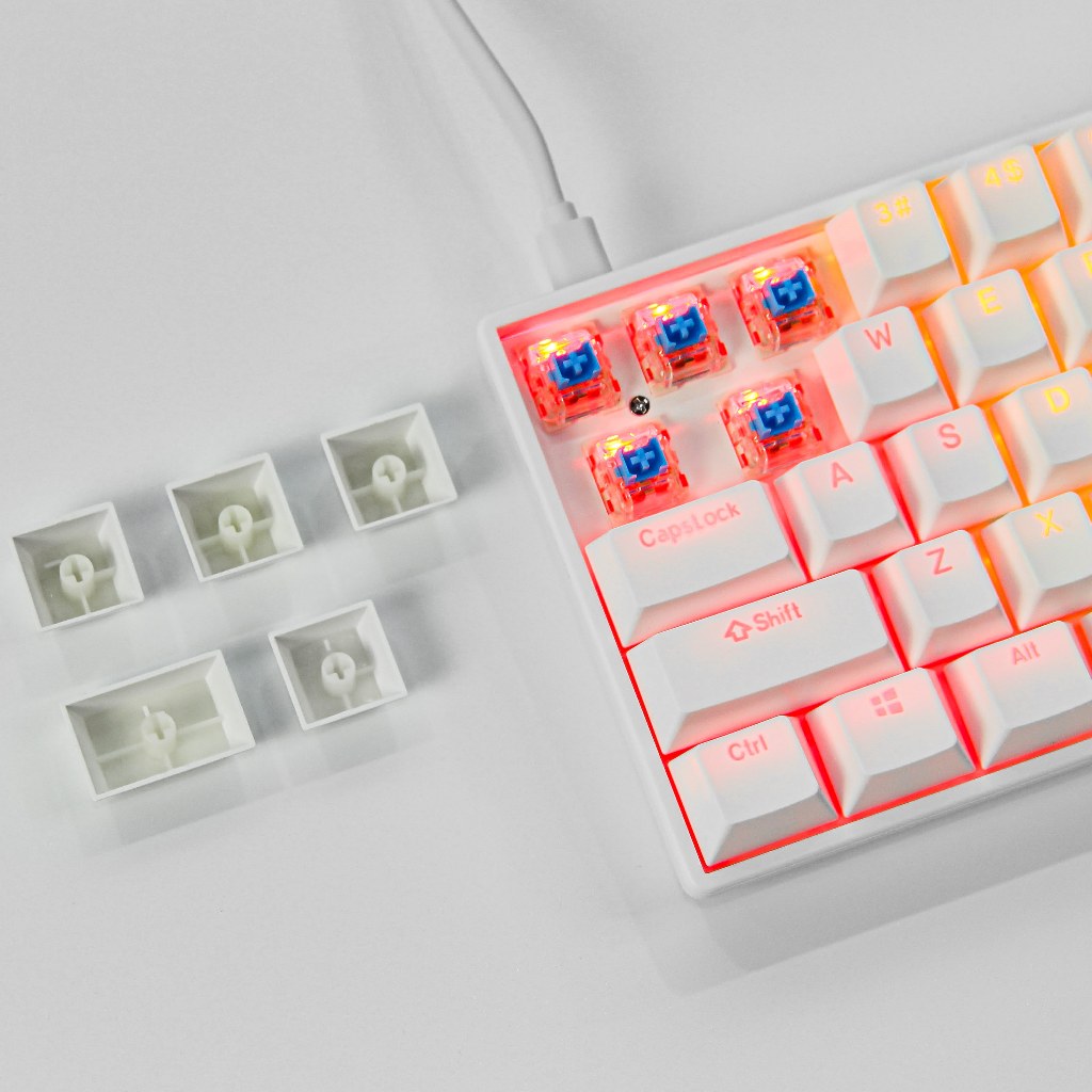ZIFRIEND T68 คีย์บอร์ดแบบกลไก 68 คีย์สายรุ้ง Hotswap Gaming Wire ...