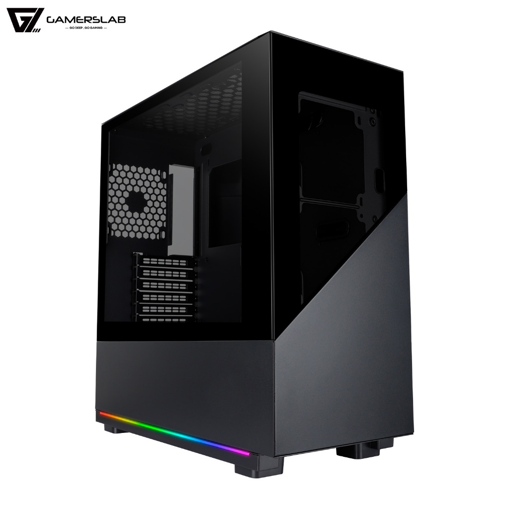 เคสคอมพิวเตอร์ Gamerslab Make In Black Serie X363 ATX Chassis Gaming ...