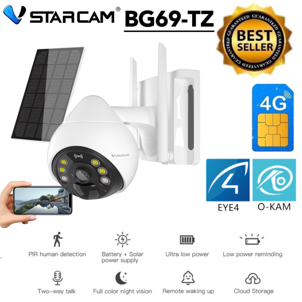 VSTARCAM CB69-TZ WIFI/ BG69-TZ 4G LTE SiM FULL HD 1080P 3.0MegaPixel ...