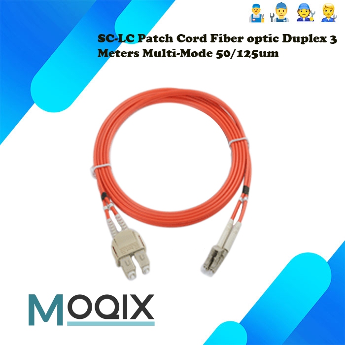 สายไฟเบอร์ออฟติกสำเร็จรูป SC-LC Patch cord Fiber optic Multi-mode 50/125um(OM2), Duplex OD:3.0mm ...