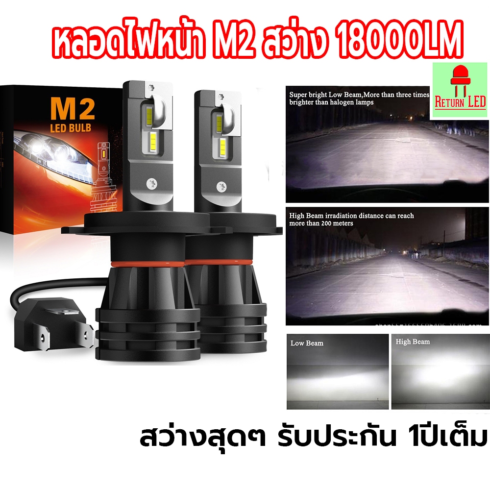 M2 ไฟหน้าหลอดไฟ H1 H4 หลอดไฟ led รถยนต์ H7 H11 9005 9006 ไฟหน้าสำหรับ ...