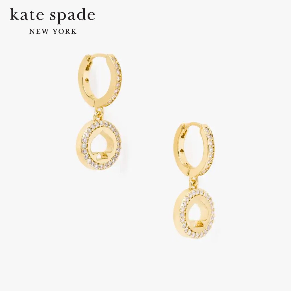 KATE SPADE NEW YORK SPOT THE SPADE PAVE HUGGIES K9175 ต่างหู | Shopee Thailand