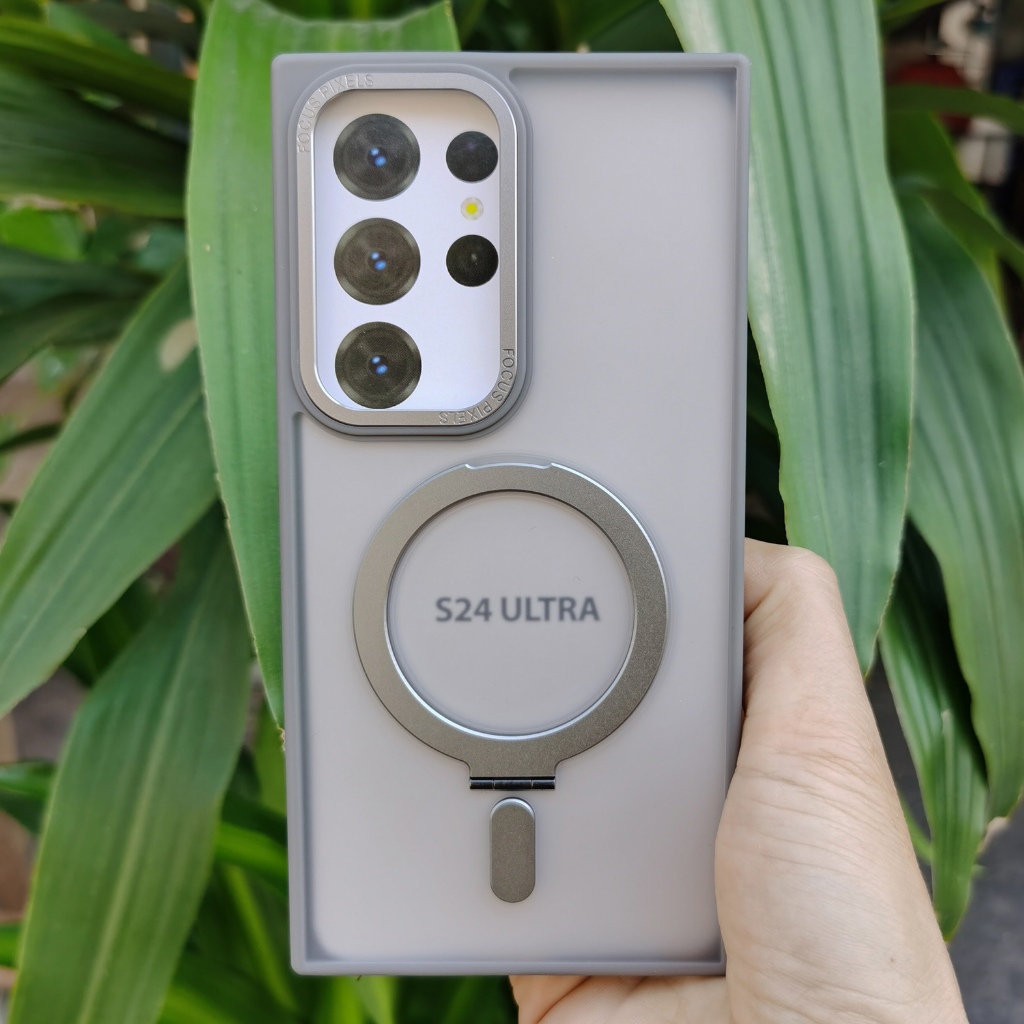 MOCOME เคสแม่เหล็กชาร์จไร้สาย Samsung S24 Ultra / S24Ultra / S24+ Plus / S24Plus เคสใส เคสแบบขา ...