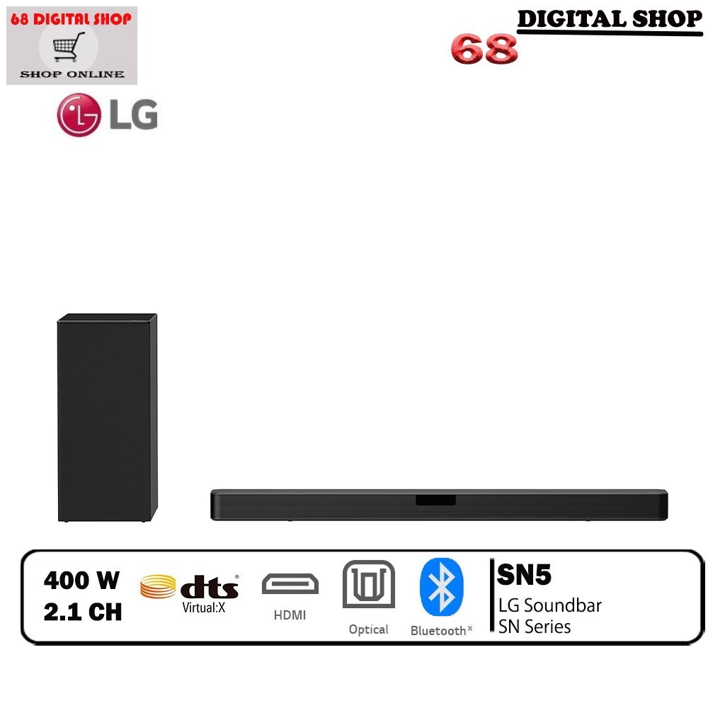 LG SoundBar SN5 ลำโพง ซาวด์บาร์ แอลจี 400W 2.1 Ch. รุ่น SN5 | Shopee Thailand