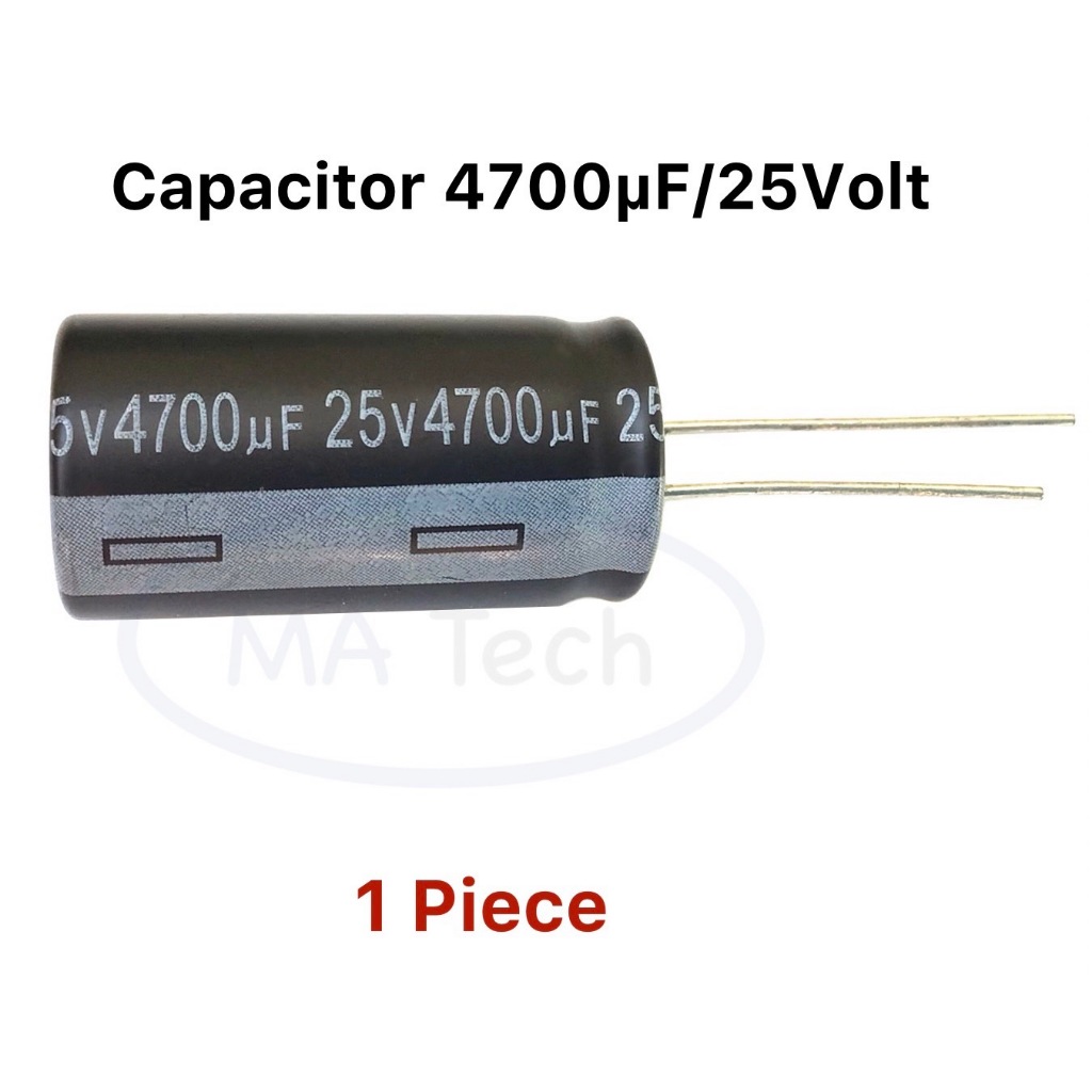 4700uF 25V capacitor 4700uf/25V คาปาซิเตอร์ ตัวเก็บประจุ ขนาด 1.6x3.0cm ...