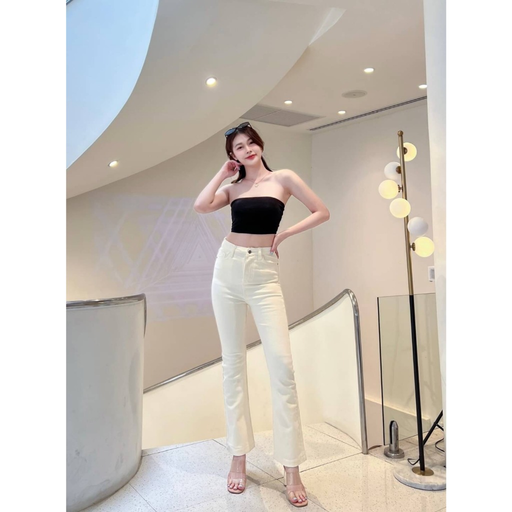 Jsara Jeans 5135 กางเกงยีนส์ขายาว กางเกงยีนส์ขาม้า เอวสูงปี๊ด ปลายขาม้า ...