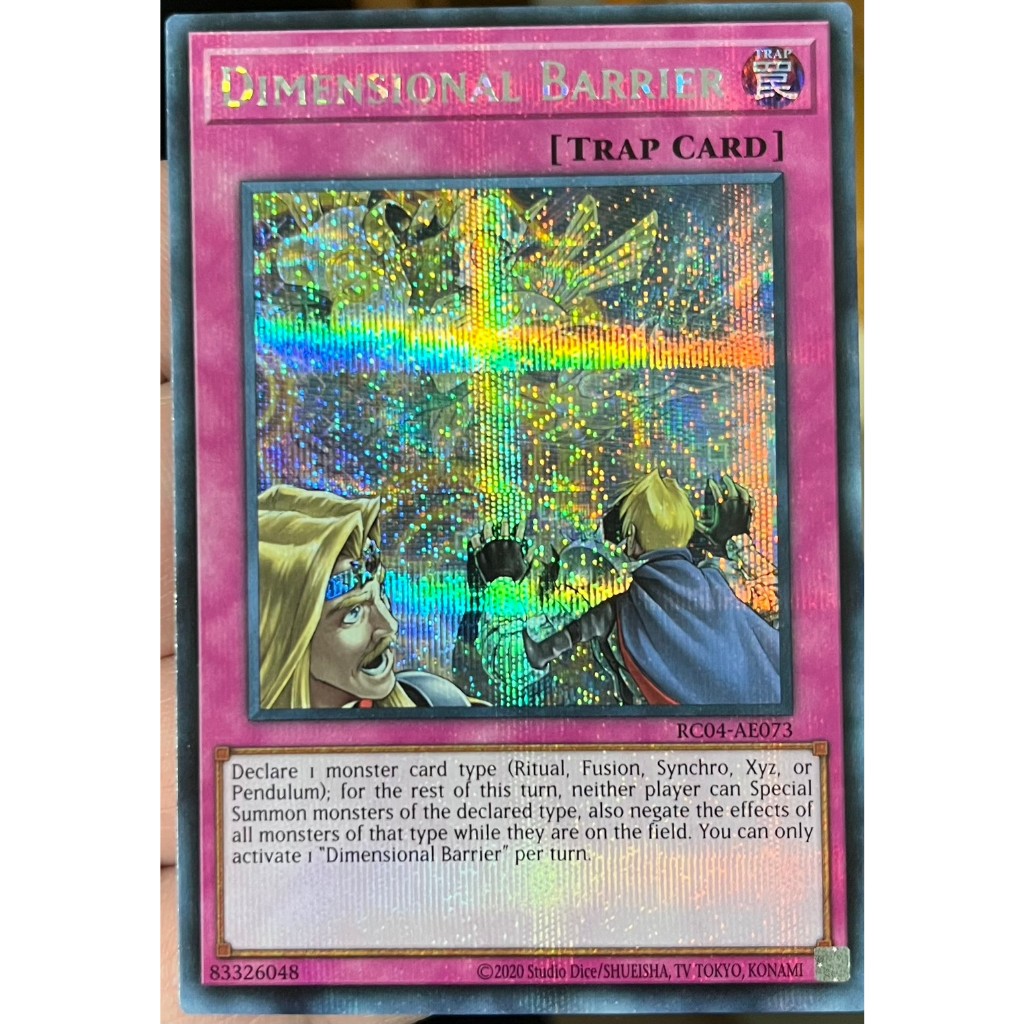 Yugioh Asia-Eng [RC04-AE073] Dimensional Barrier (Secret Rare) การ์ดเกมยูกิแท้ถูกลิขสิทธิ์ ...