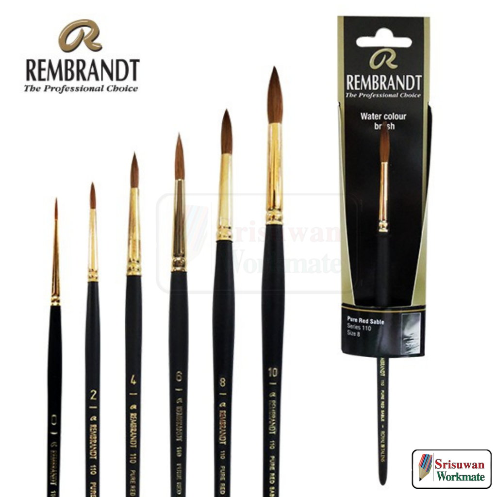 REMBRANDT พู่กันขนกระรอกแท้ Series 110 Red Sable Hair Water Brush ...
