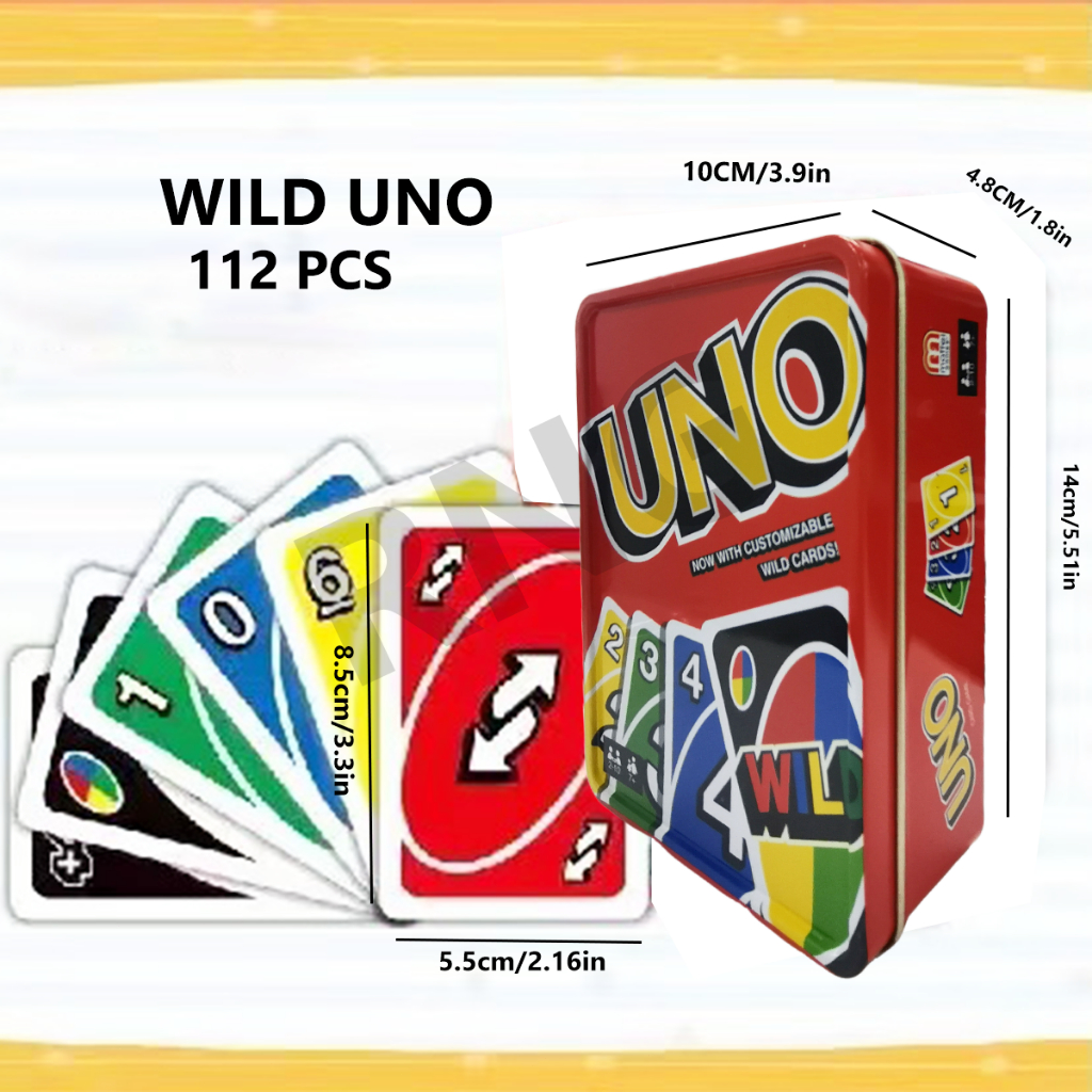 เกมการ์ดUNO Wild / UNO Flip Iron Box Game Classic（แพคเกจกล่องโลหะ ...