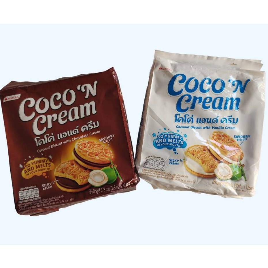 COCO'N CREAM โคโค่ แอนด์ ครีม Coconut Biscuit with Chocolate Cream 31.5 ...