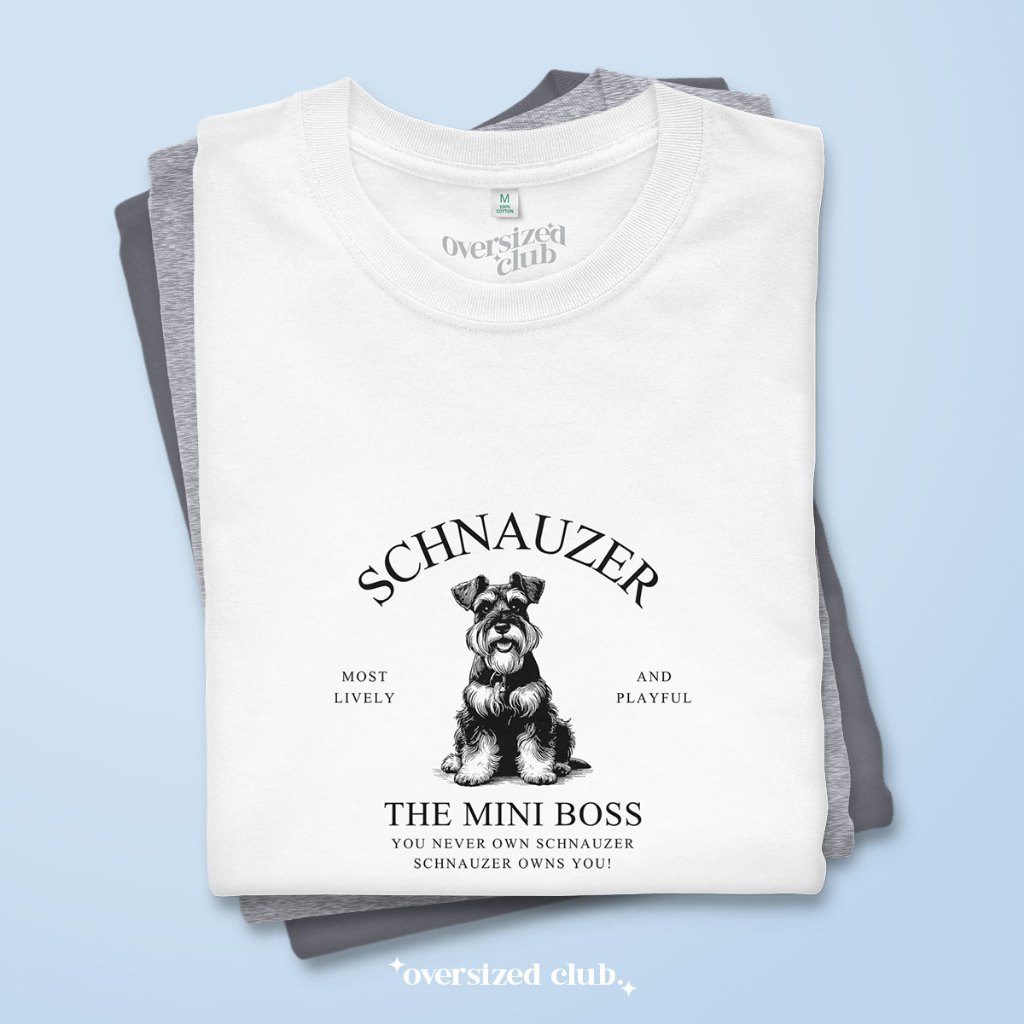เสื้อยืดสกรีนลาย New Minimal Schnauzer ชเนาเซอร์ [Classic Cotton 100% ...