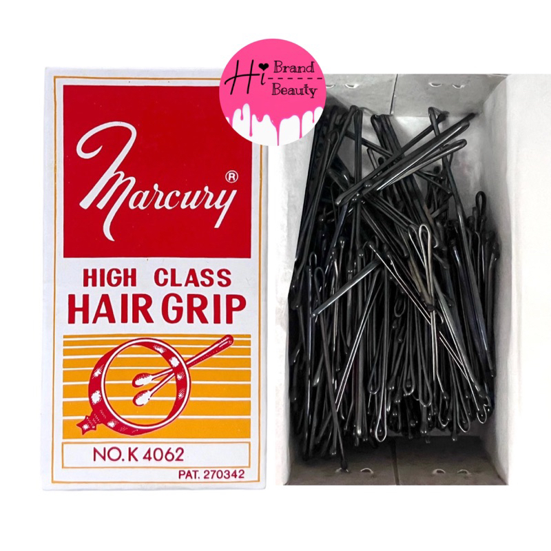 กิ๊บดำ กล่อง Mercury Hair Grip แบบเรียบ มีปุ่ม | Shopee Thailand