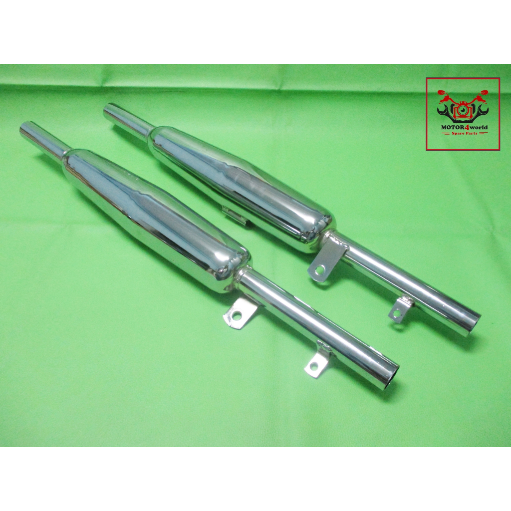EXHAUST MUFFLER “CHROME” Fit For HONDA CD125 CD175 CA175 // ท่อไอเสีย ...