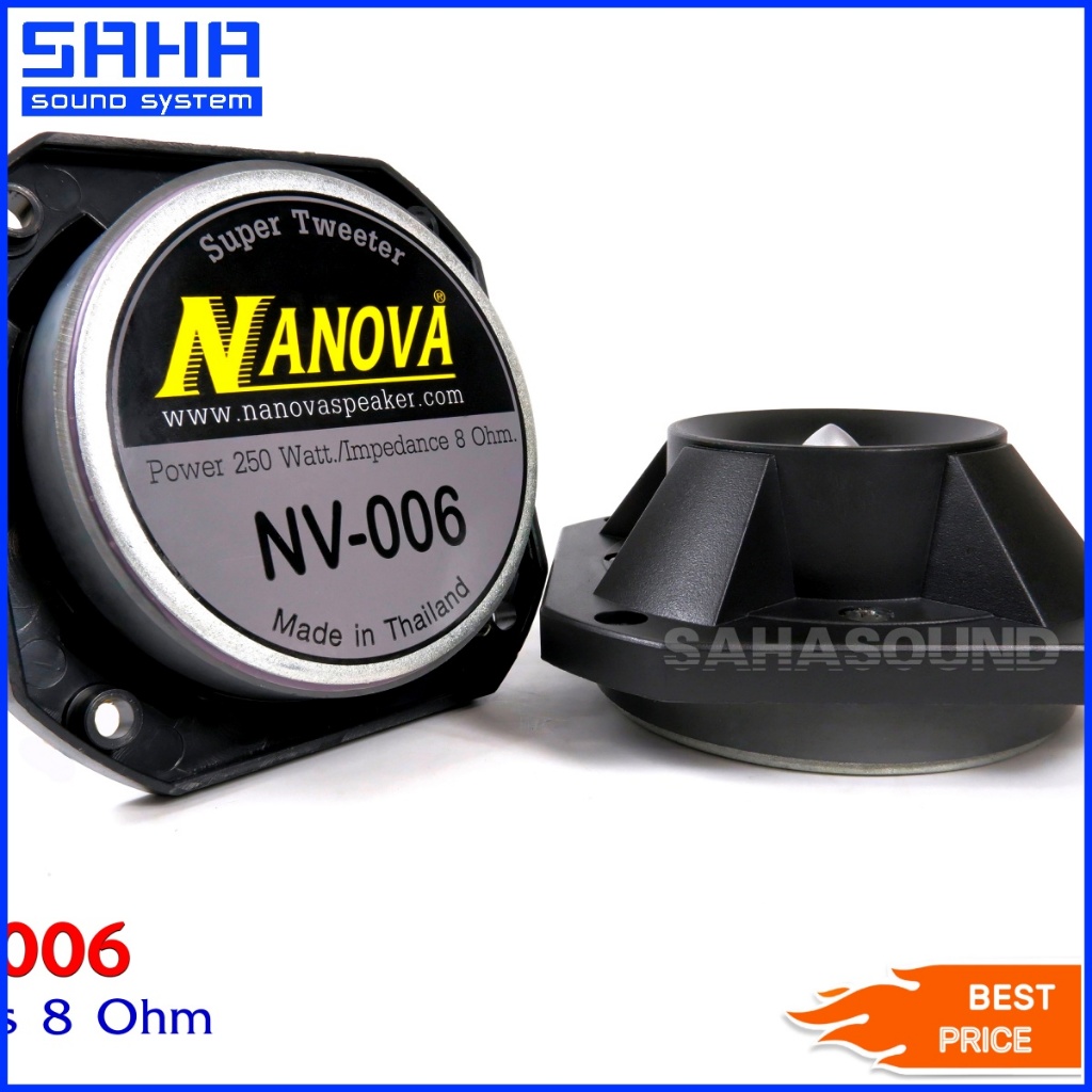 NANOVA NV-006 SUPER TWEETER ลำโพงแหลมจรวด ทวิตเตอร์เสียงแหลม (250W /8 Ohm) sahasound - สหซาวด์ ...