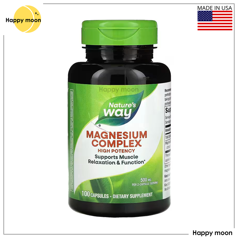 แพ็คเกจใหม่ Nature's Way, Magnesium Complex, 500 mg, 100 Capsules ...