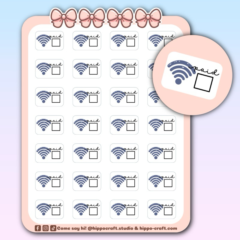 Internet bill tracker | Planner sticker sheet ชำระค่าอินเทอร์เน็ต แพลน ...