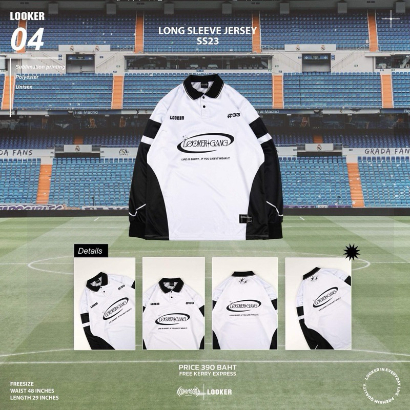 LOOKER- Long Sleeve Jersey เสื้อโปโลแขนยาว | Shopee Thailand