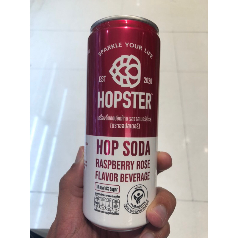 เครื่องดื่มฮอปอัดก๊าซ รสราสเบอร์รี่โรส ตรา ฮอปสเตอร์ Hopster ขนาด 250 ...