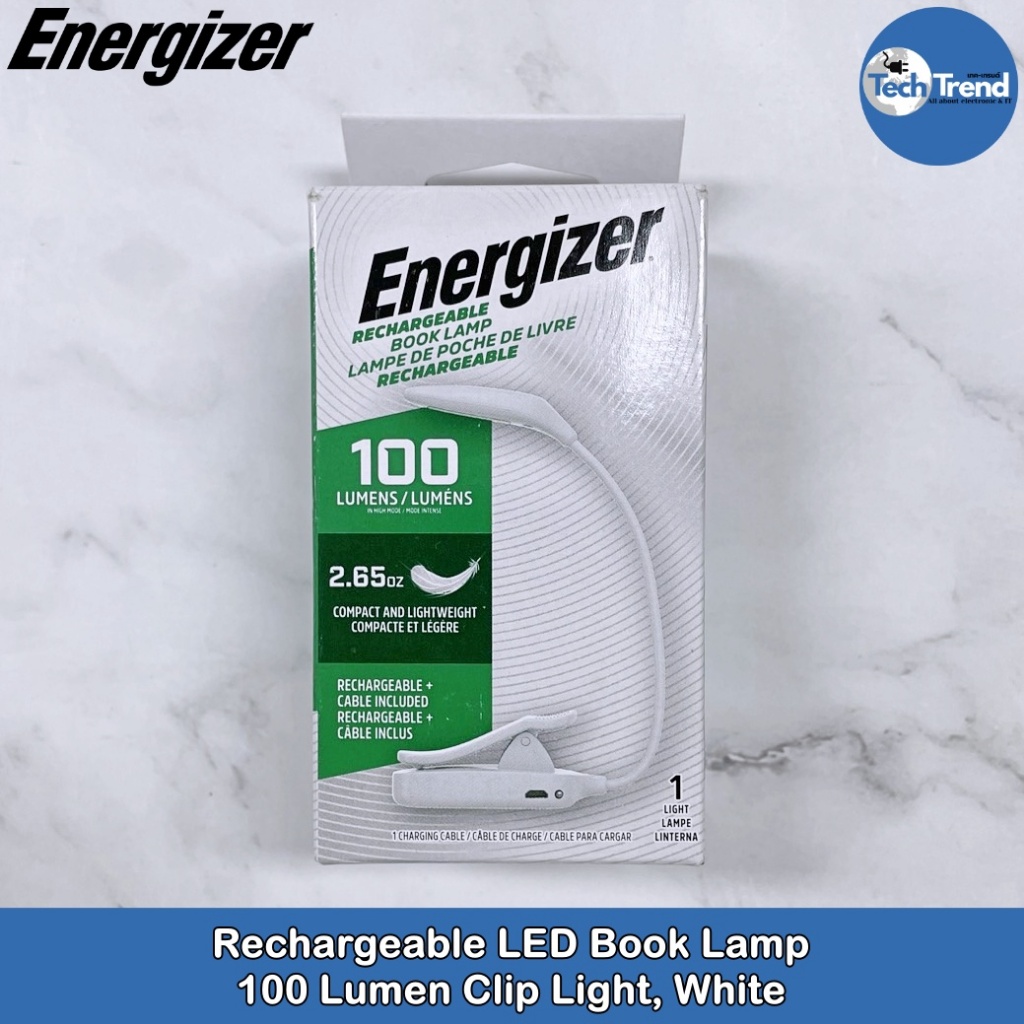 (Energizer) Rechargeable LED Book Lamp 100 Lumen Clip Light, White ไฟ ...