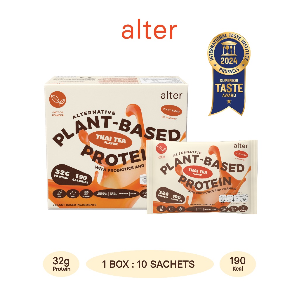 Thai Tea Plant-Based Protein with Probiotics and Vitamins (500g, 10 ...