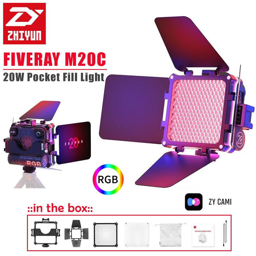 ZHIYUN FIVERAY M20C Combo RGB ไฟวิดีโอ LED ไฟถ่ายภาพแม่เหล็ก CRI 95 ...