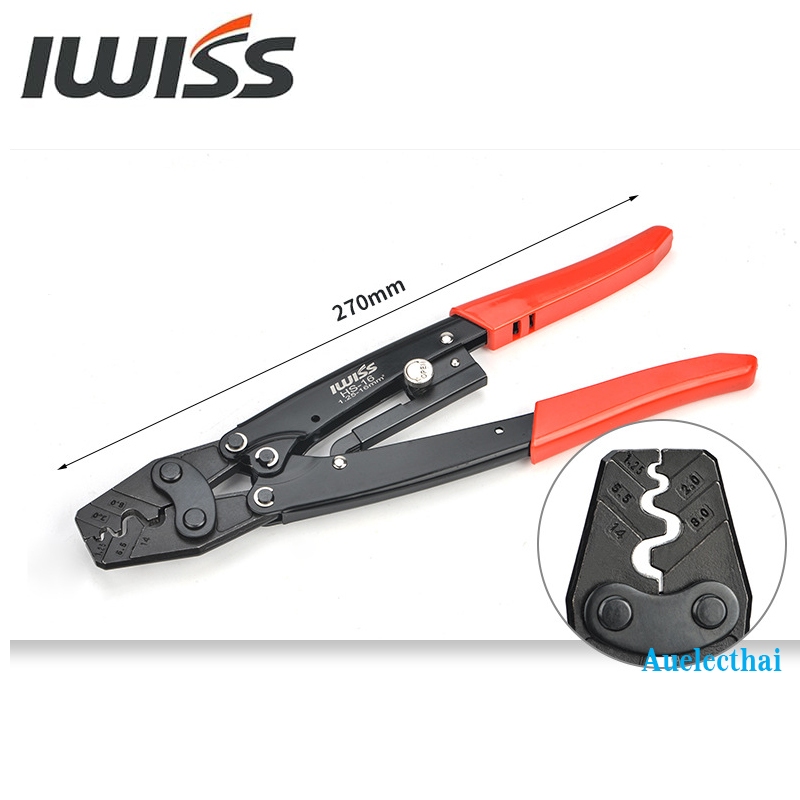 คีมย้ำหางปลา IWISS HS-8 HS-14 HS-16 HS-6M HS-6L คีมย้ำหัวสายไฟ คีมย้ำรูปตัวU ย้ำหางปลาเปลือย ย้ำ ...