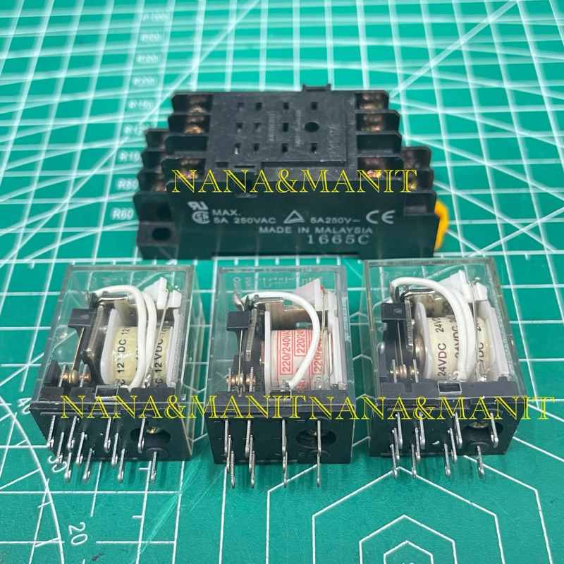 MY3N MY3 RELAY OMRON 11 ขา ไฟ 12VDC 24VDC 220VAC / ซ็อกเก็ต PYF11A ...