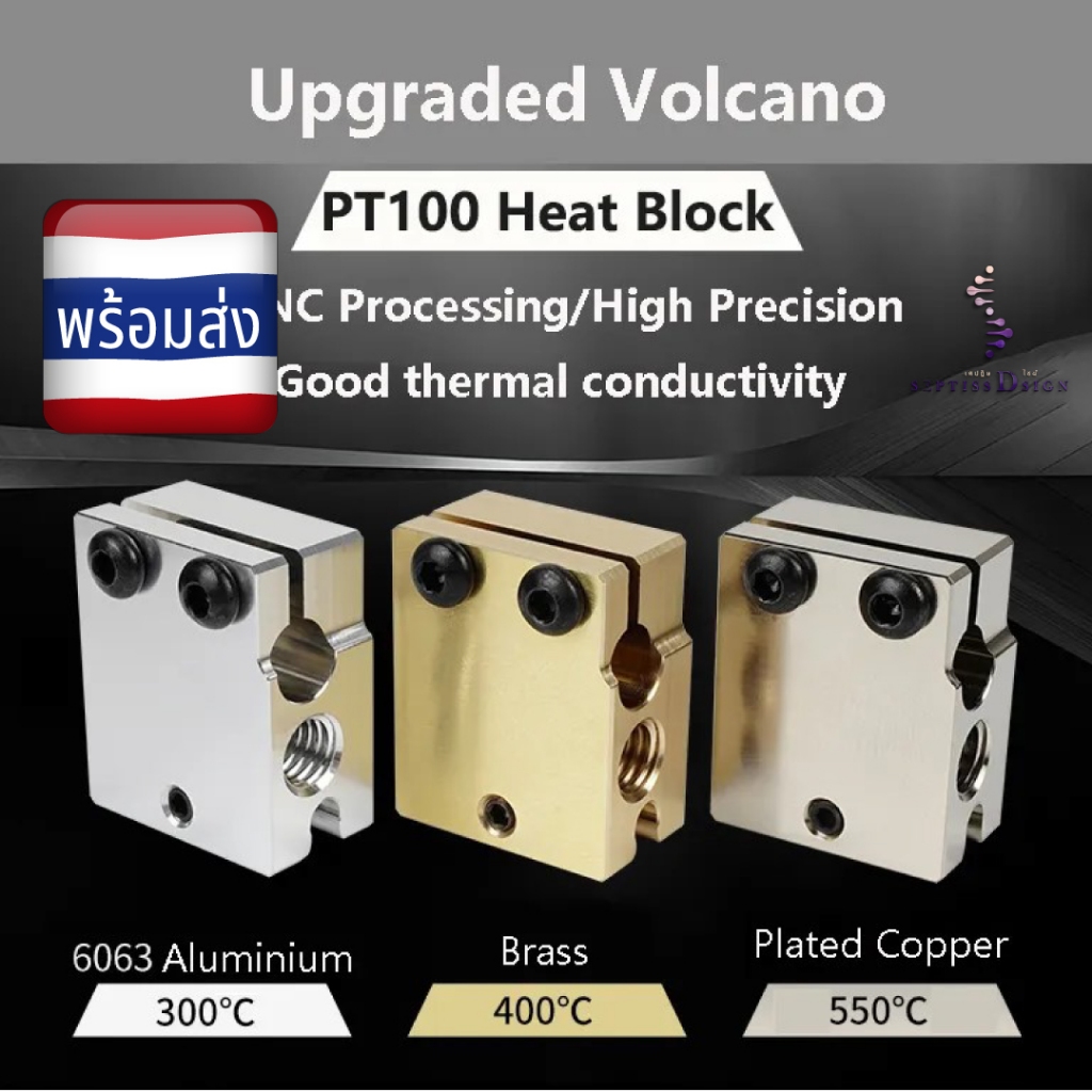 E3D Volcano PT100 Heatblock คัดคุณภาพมาอย่างดี | Shopee Thailand