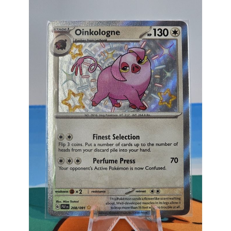 Pokemon Card "Oinkologne Shiny 208/091" ENG Paldean Fates | Shopee Thailand