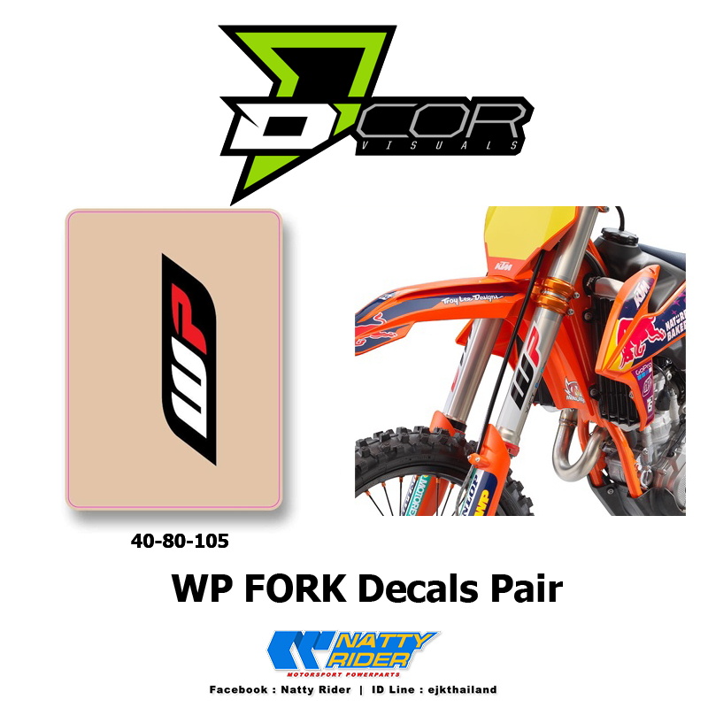 สติกเกอร์ติดกระบอกโช้ค Clear Upper Fork-WP Suspension ลิขสิทธิ์เเท้จาก D'COR | Shopee Thailand