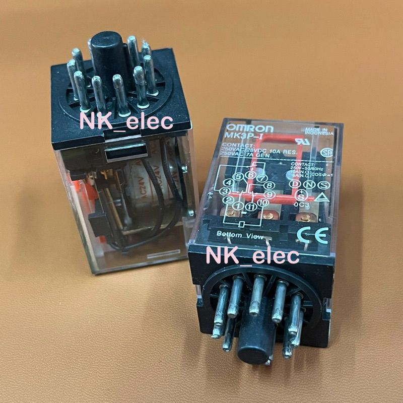 MK3P-I MK3P Relay OMRON 11 ขา ไฟ 12VDC 24VDC 24VAC 220VAC 380VAC ซ็อกเ ...