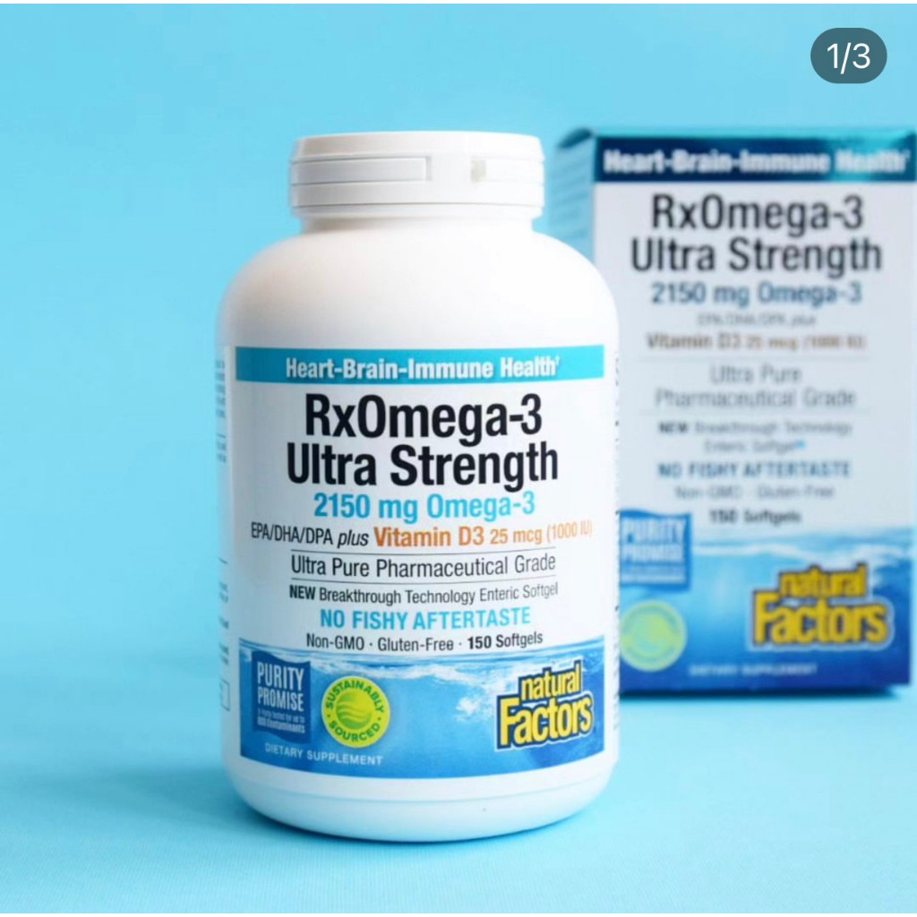 [พร้อมส่ง] Natural Factors, Rx Omega 3 Factors 1260 mg & RxOmega-3 ...