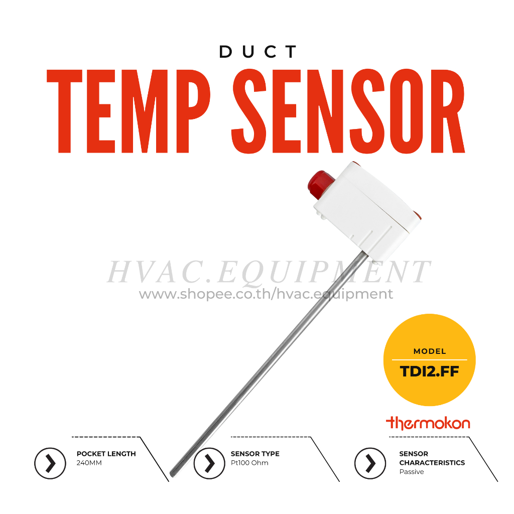 TDI2 Series, Duct Temperature Sensor with Passive Output, Sensor Type ...