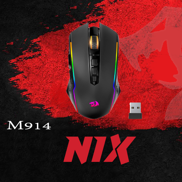 Redragon M914 NIX Gaming Mouse, Tri-Mode 2.4G/USB-C/Bluetooth,10000 DPI ...