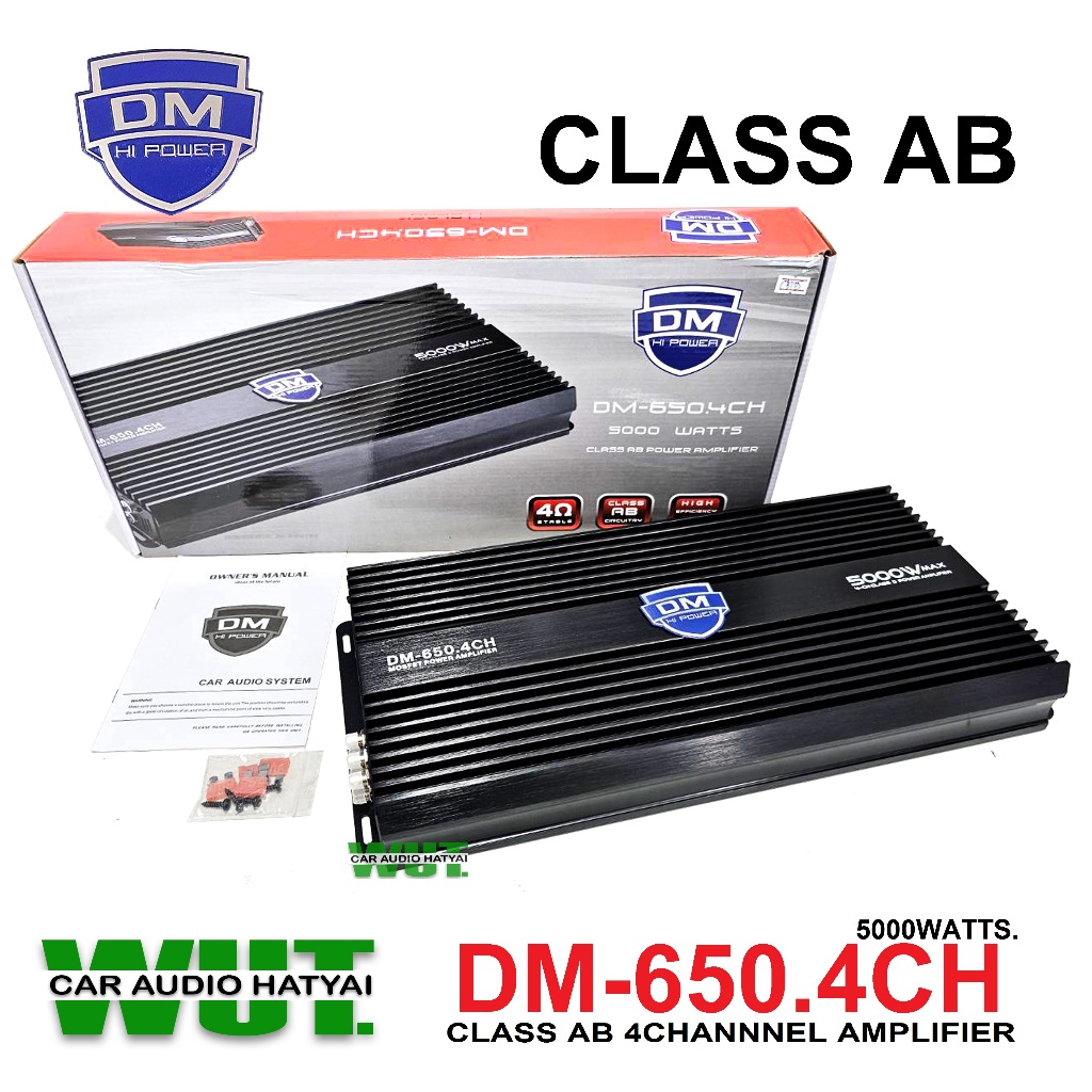 DM hi power เพาเวอร์แอมป์รถยนต์ขับเสียงกลางแหลม คลาส เอบี ClassAB 5000Watts. DM-650.4CH | Shopee ...