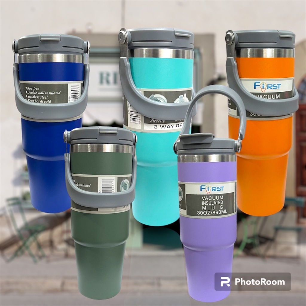 แก้วเยติเก็บความเย็น มีฝา 2 หัว 890ML 30oz รุ่นมีหูหิ้วมีหลอด สแตนเลสเกรด 304 เก็บความร้อน พร้อม ...