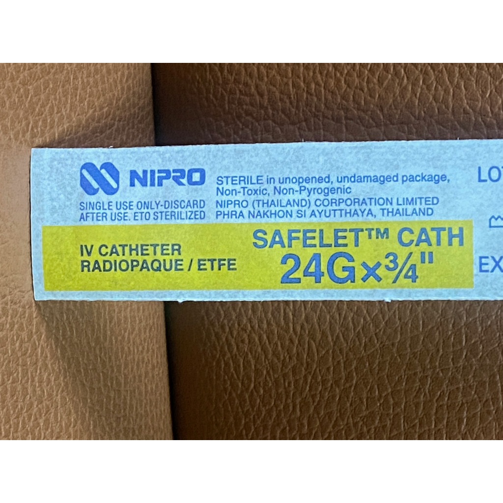 เข็มให้น้ำเกลือ NIPRO IV catheter Safelet Cath 24G x ¾" | Shopee Thailand