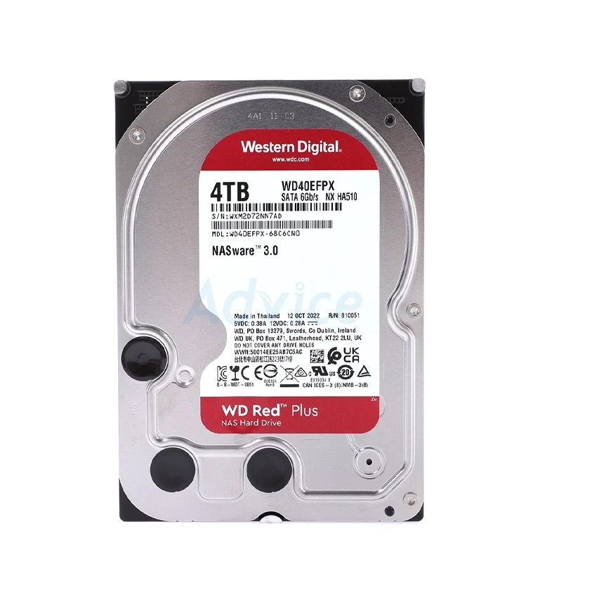 4 TB HDD WD RED PLUS NAS (5400RPM, 256MB, SATA-3, WD40EFPX) | Shopee Thailand