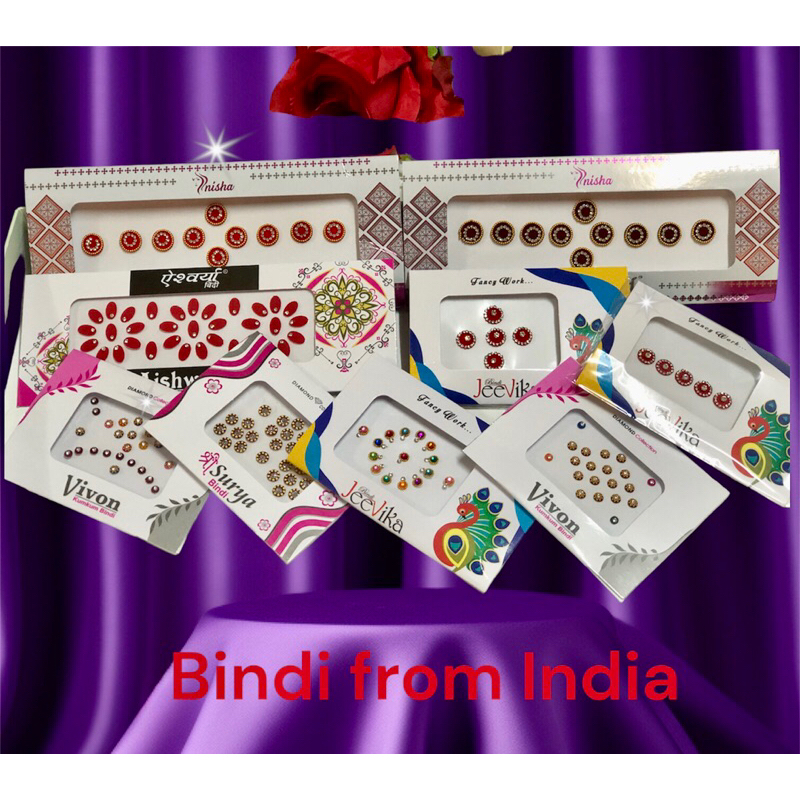 Bindi บินดิสำหรับติดหน้าผากให้สวยงาม แบบฉบับสาวอินเดียสินค้าเข้าใหม่ ...
