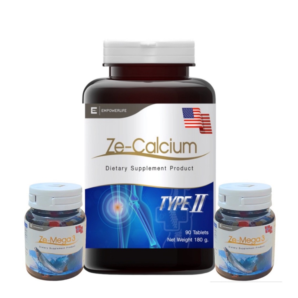Ze-calcium 90 tab + Ze mont 10 tab ซี แคลเซี่ยม 90 เม็ด แถมฟรี ze-mega3 ...