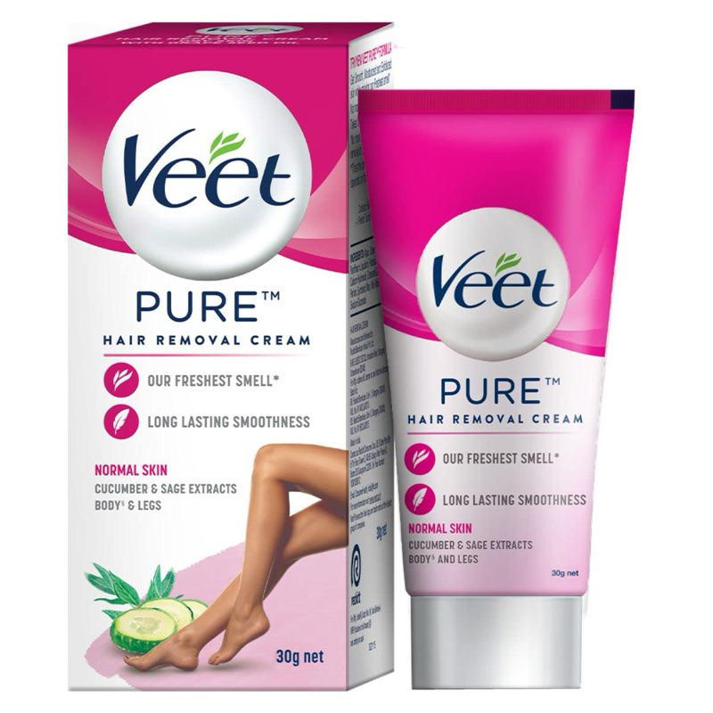 Veet Pure Cream (Pink) ครีมกำจัดขนไม่มีกลิ่นแอมโมเนีย ผิวธรรมดา ขนาด30g ...