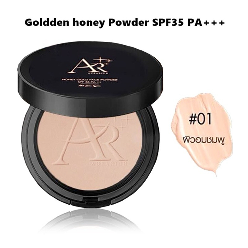 Aura Rich HONEY GOLD FACE POWDER แป้งพัฟน้ำผึ้งทองคำ ผสมคลอลาเจน ...